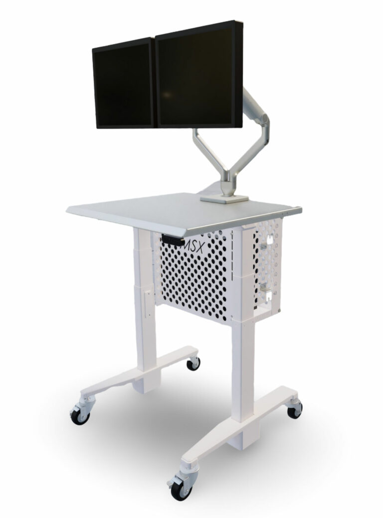 Dual Monitor Mobile Workstation Cart for Productivity & Multitasking ...