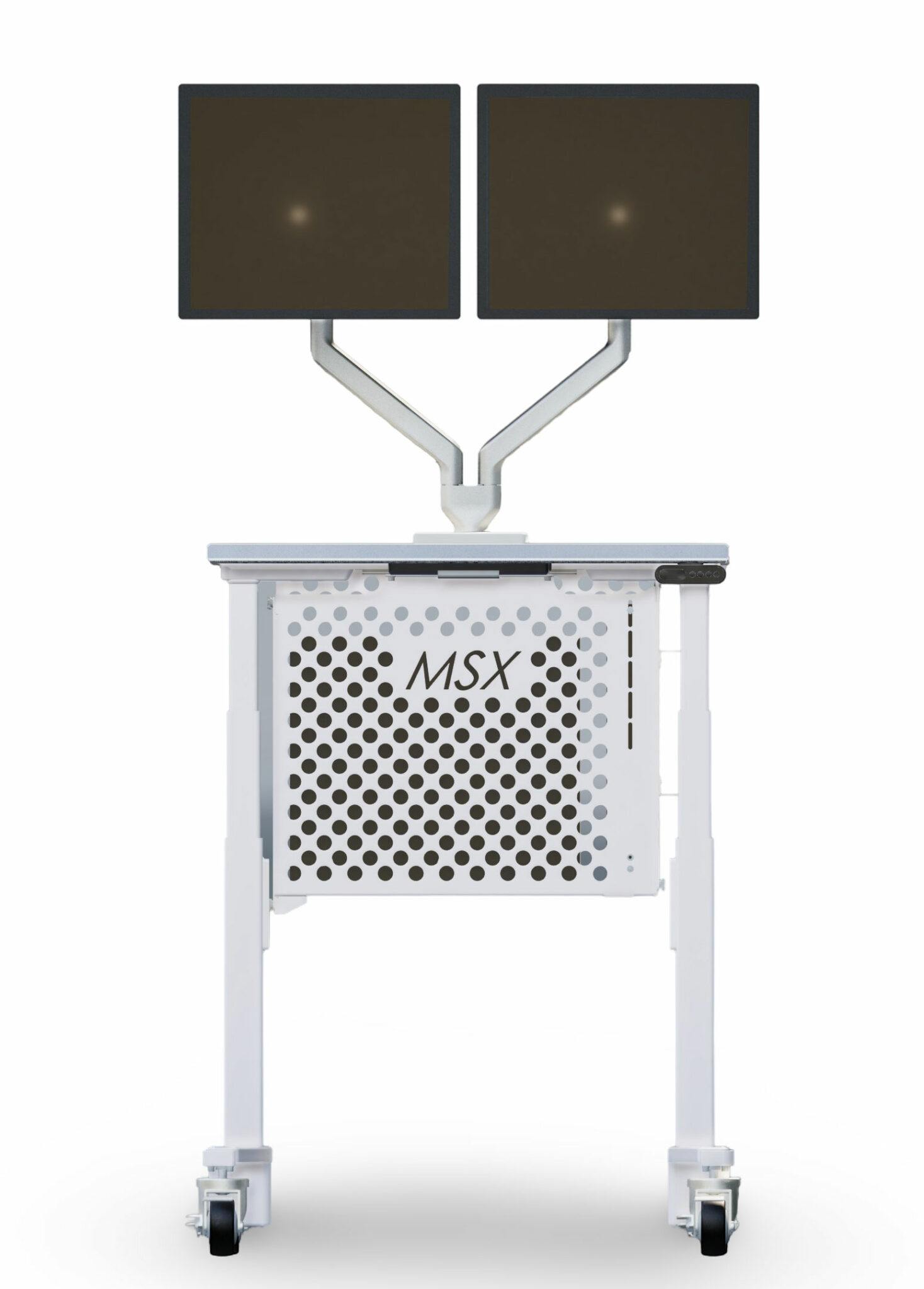 Dual Monitor Mobile Workstation Cart for Productivity & Multitasking ...